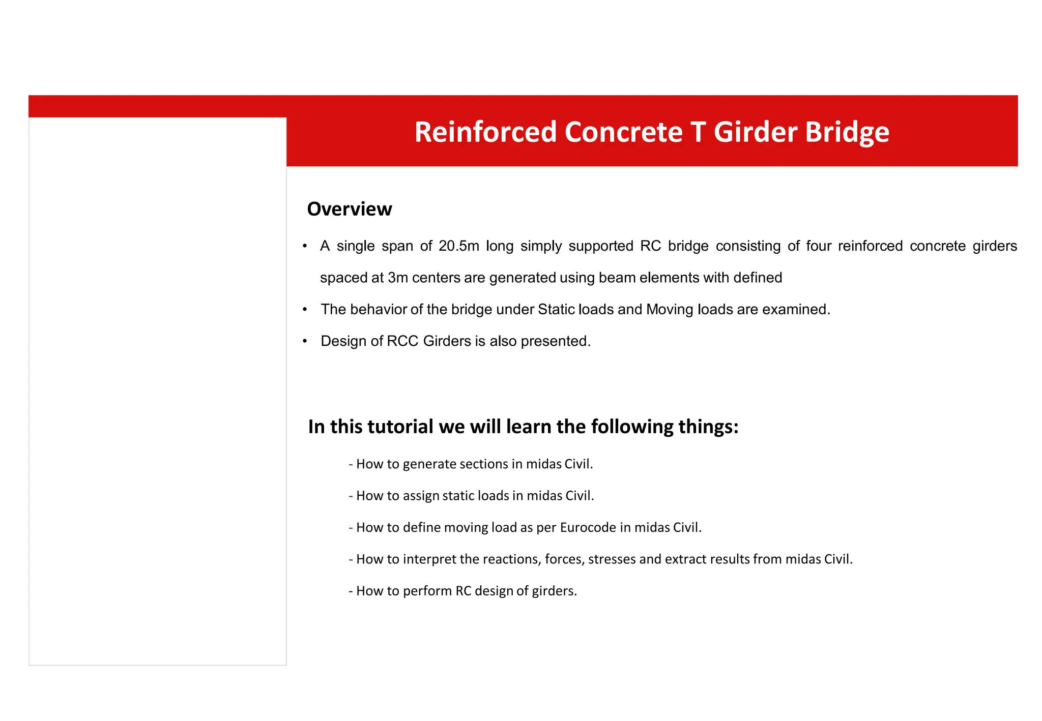 Reinforced Concrete T-girder Bridge Tutorial PDF | PDF