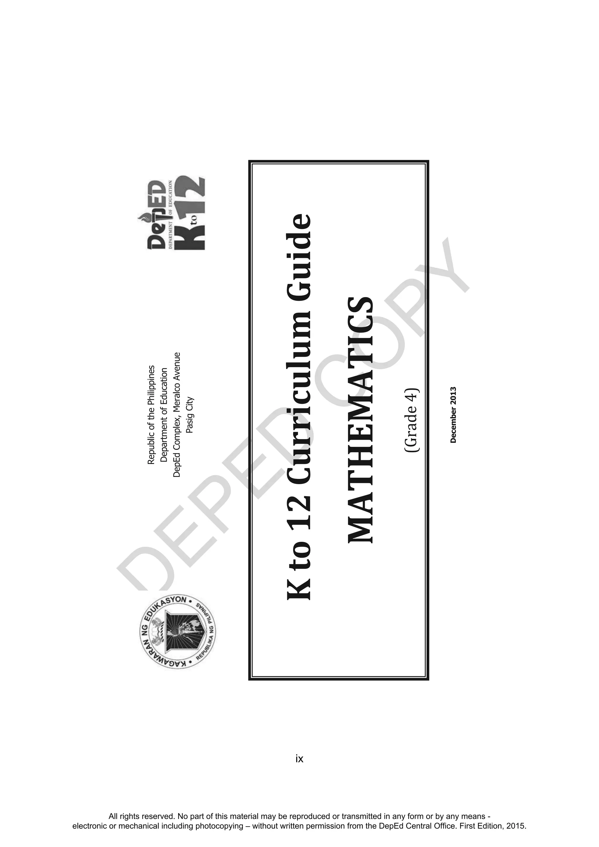 Teacher's Guide in Mathematics 4 | PDF