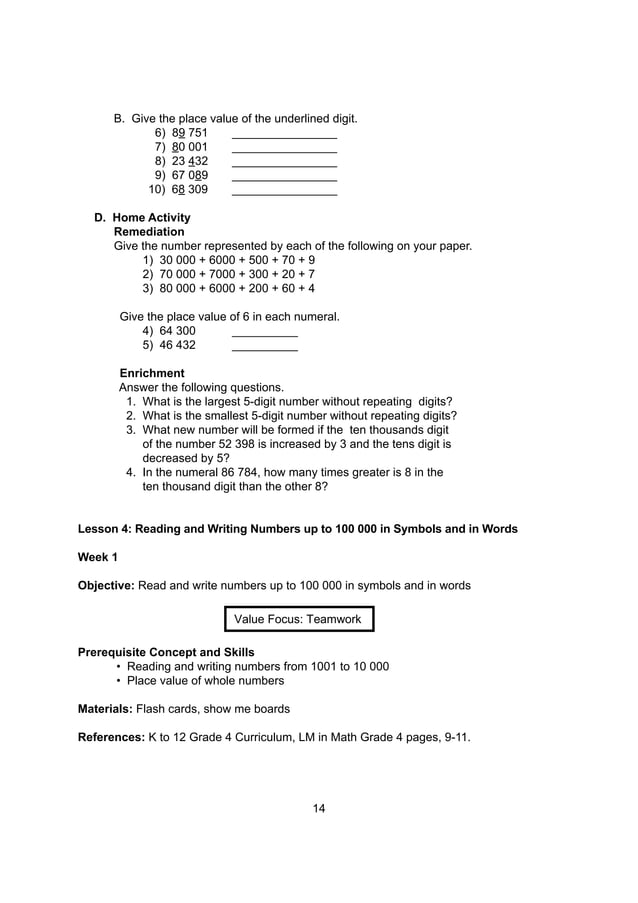 Teacher's Guide in Mathematics 4 | PDF