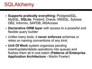 From SQLAlchemy to Ming with TurboGears2 | PPT