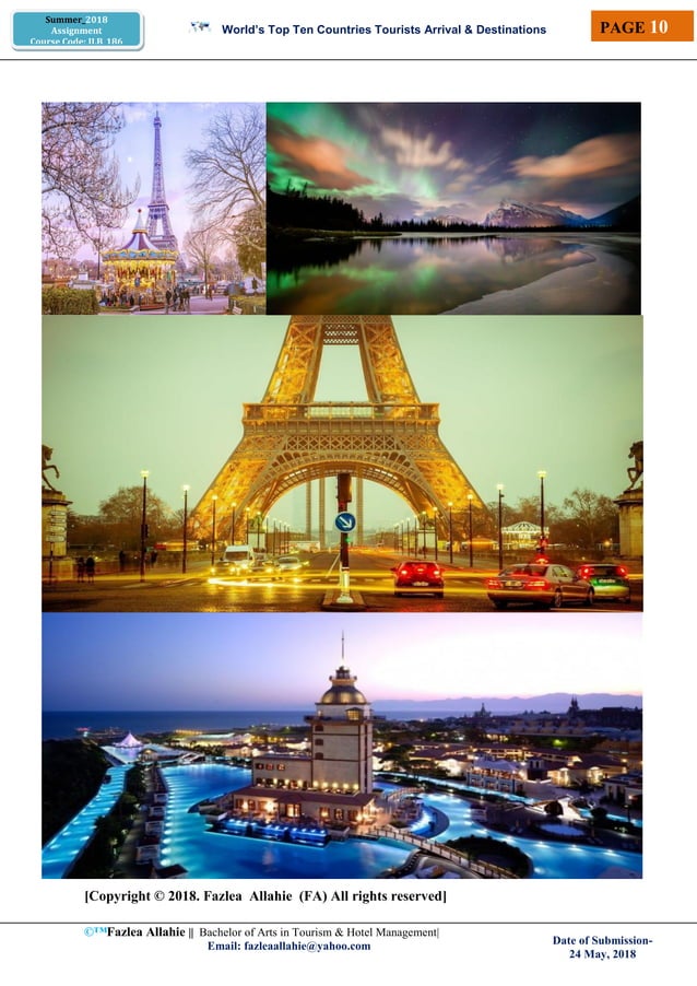 World’s Top Ten Countries Tourists Arrival & Destinations | PDF