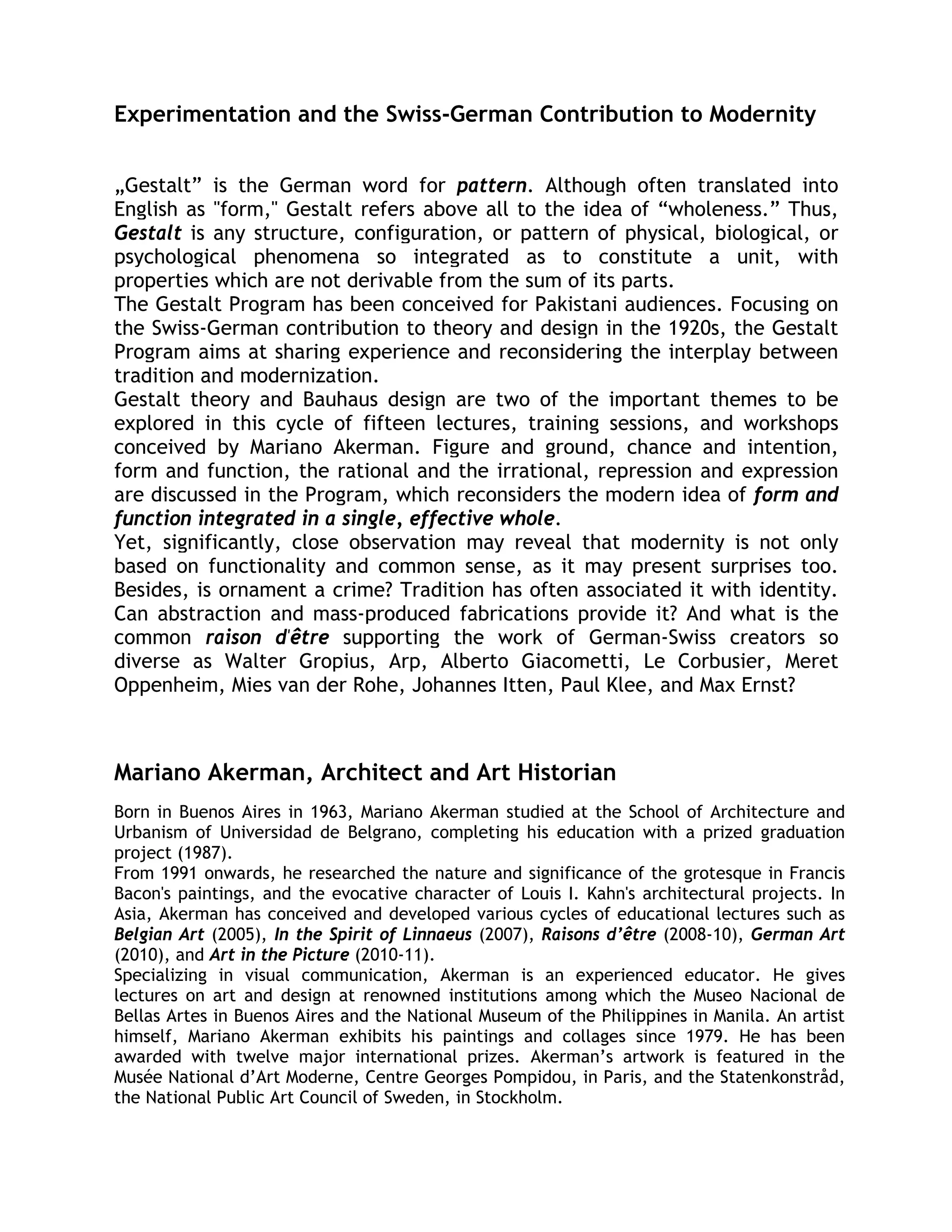 Gestalt Educational Program | PDF