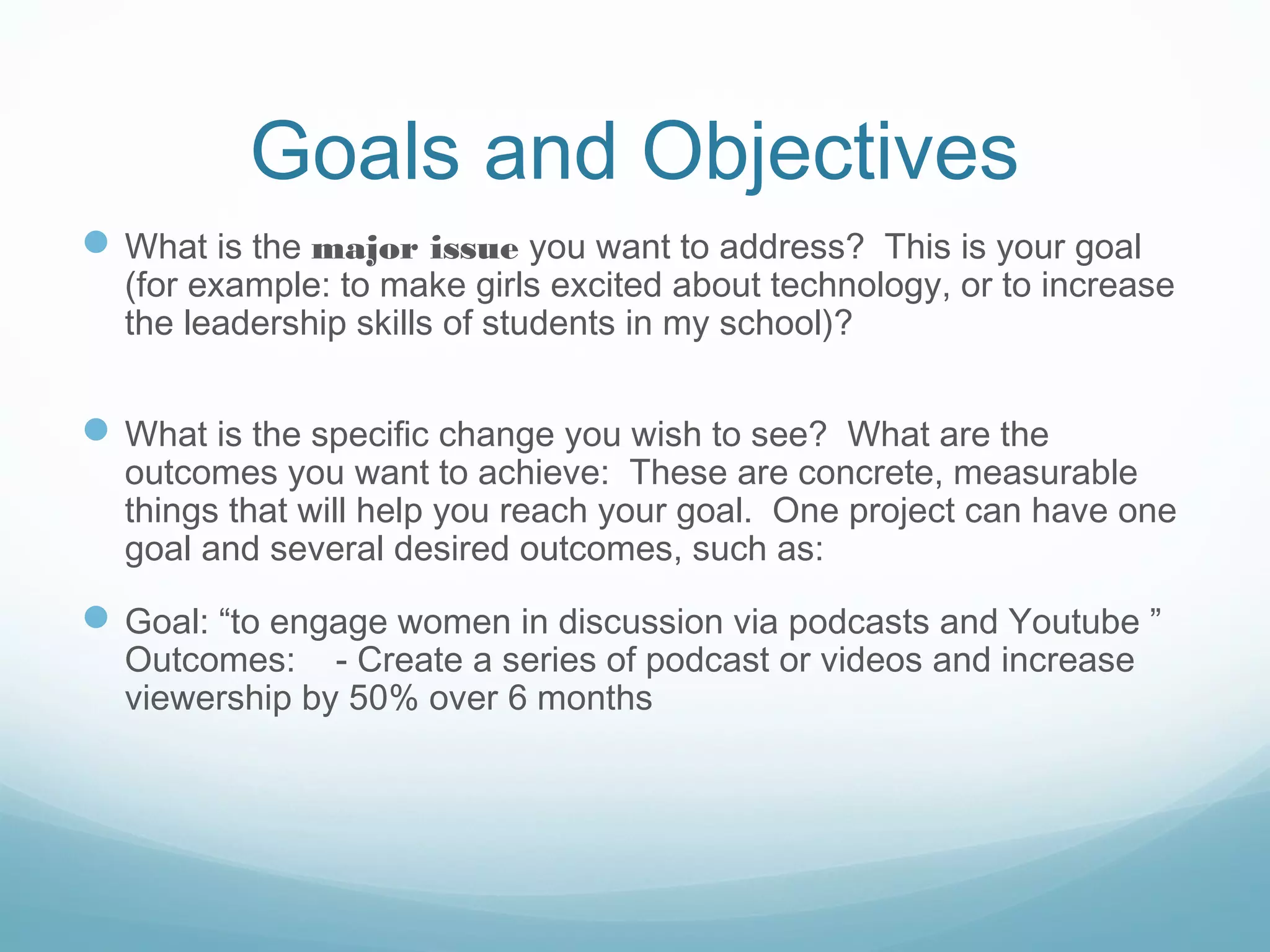 TechGirls project planning | PPT