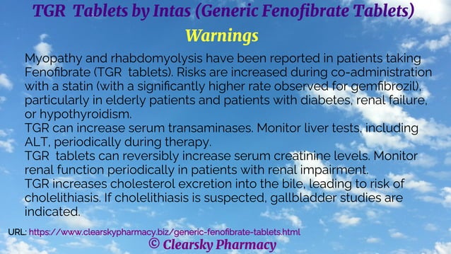 TGR Tablets by Intas (Generic Fenofibrate Tablets) | PPT