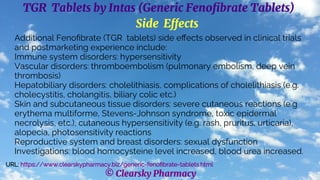 TGR Tablets by Intas (Generic Fenofibrate Tablets) | PPT