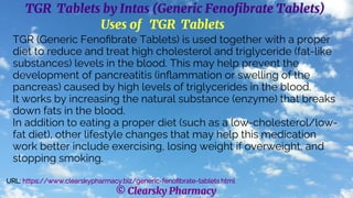 TGR Tablets by Intas (Generic Fenofibrate Tablets) | PDF