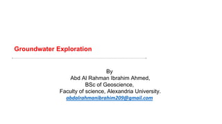 Groundwater exploration | PPTX