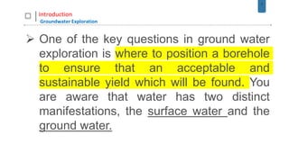 Groundwater exploration | PPTX