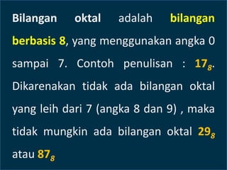 KONVERSI BINER KE OKTAL DAN SEBALIKNYA | PPTX