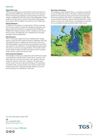 TGS GPS- Russian well database | PDF