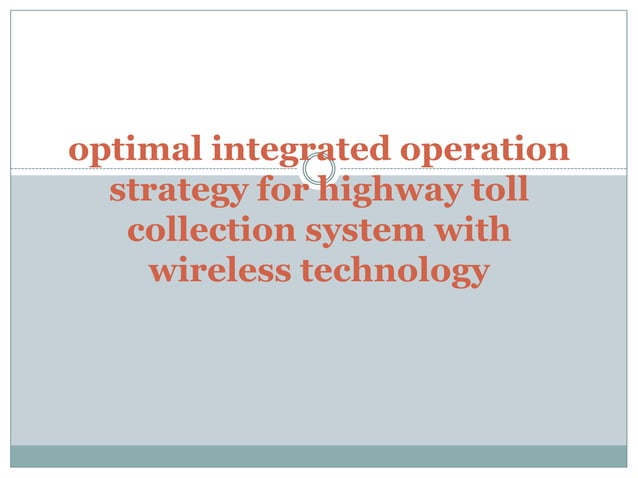 RFID Based Toll Gate System | PPT