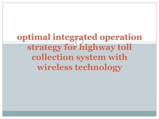 RFID Based Toll Gate System | PPT