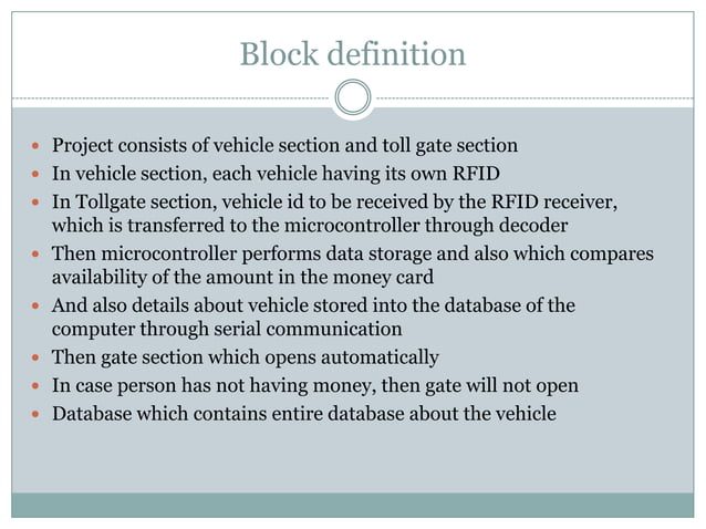 RFID Based Toll Gate System