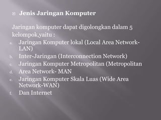 memahami dasar-dasar sistem jaringan internet/intranet | PPTX