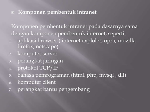 memahami dasar-dasar sistem jaringan internet/intranet | PPTX