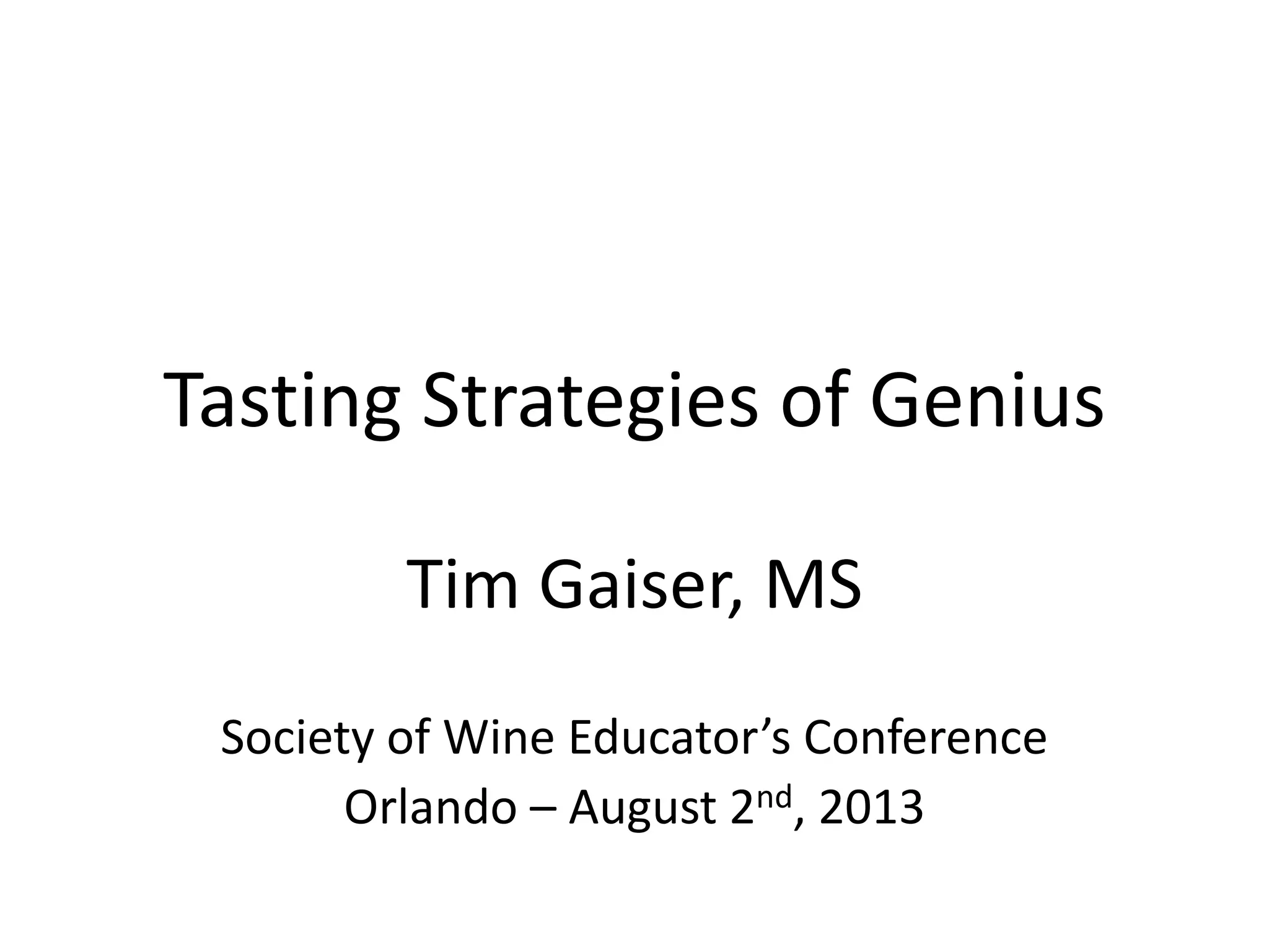 Tg tasting strategies of genius ppt swe pdf | PPT