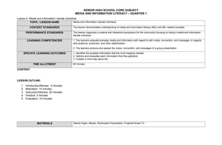 SENIOR HIGH SCHOOL CORE SUBJECT MEDIA AND INFORMATION LITERACY ...