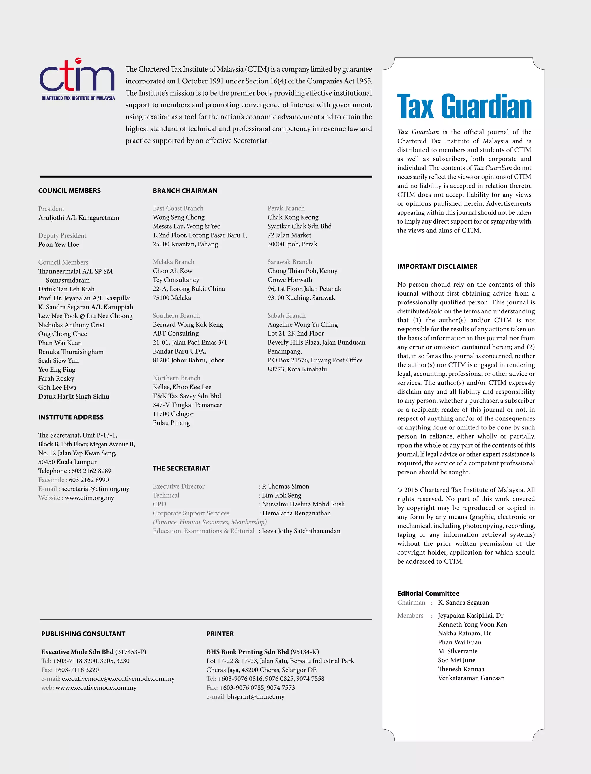 Tax Guardian Q215 | PDF
