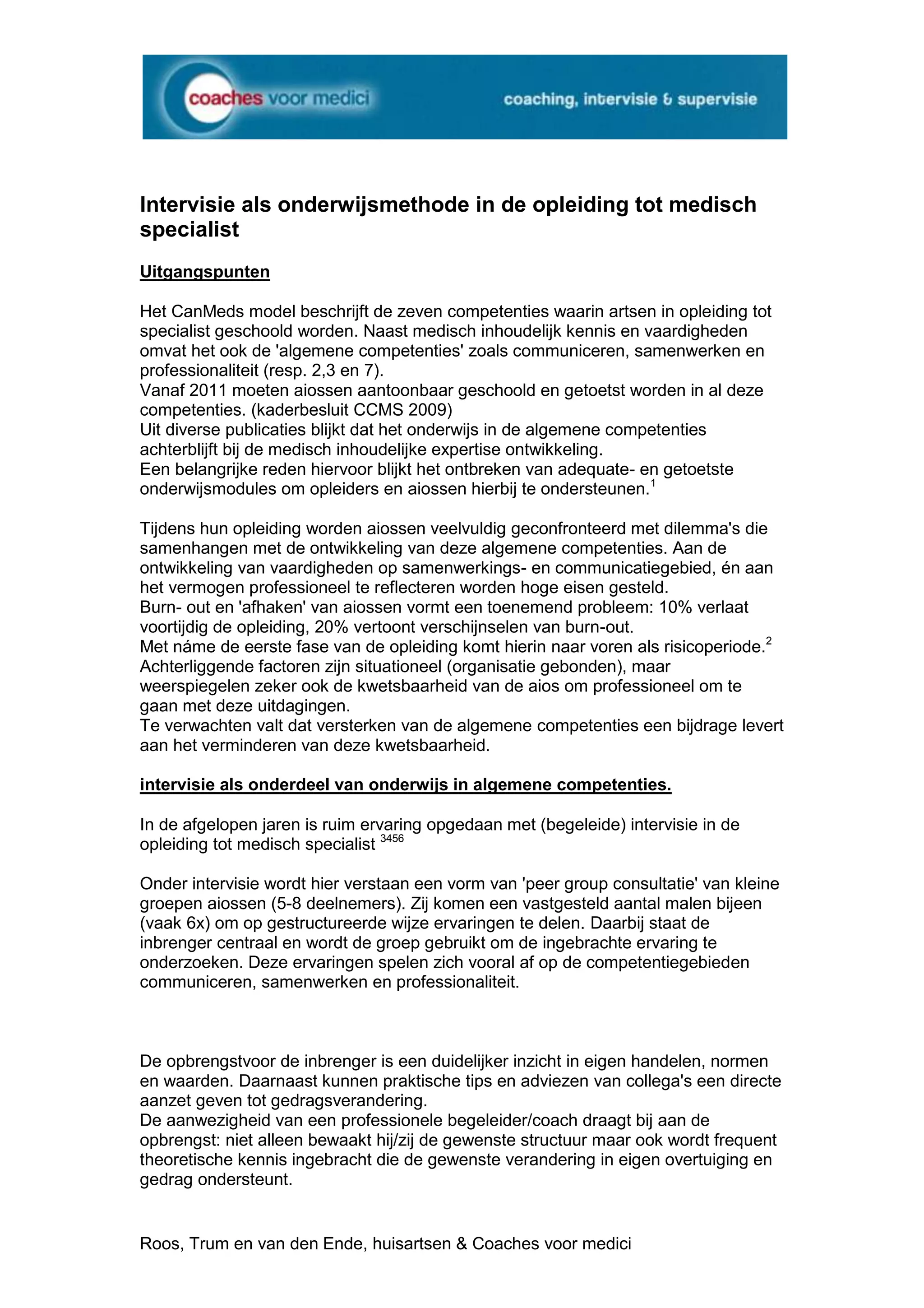 intervisie in de opleiding tot medisch specialist | PDF