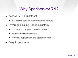 Spark-on-YARN: Empower Spark Applications on Hadoop Cluster | PPTX