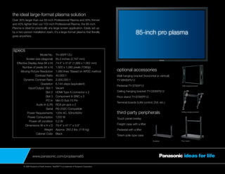 Plasma Profesional Panasonic 85" | PDF | Home Appliances | Home & Garden