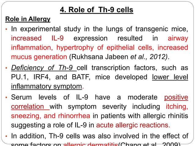 Immunological Role of Th-9 cell | PPT