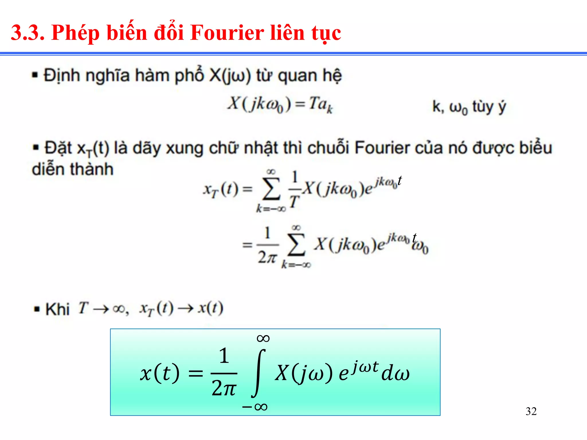 Tín Hiệu Và Hệ Thống - Chuỗi Fourier và phép biến đỏi Fourier | PDF