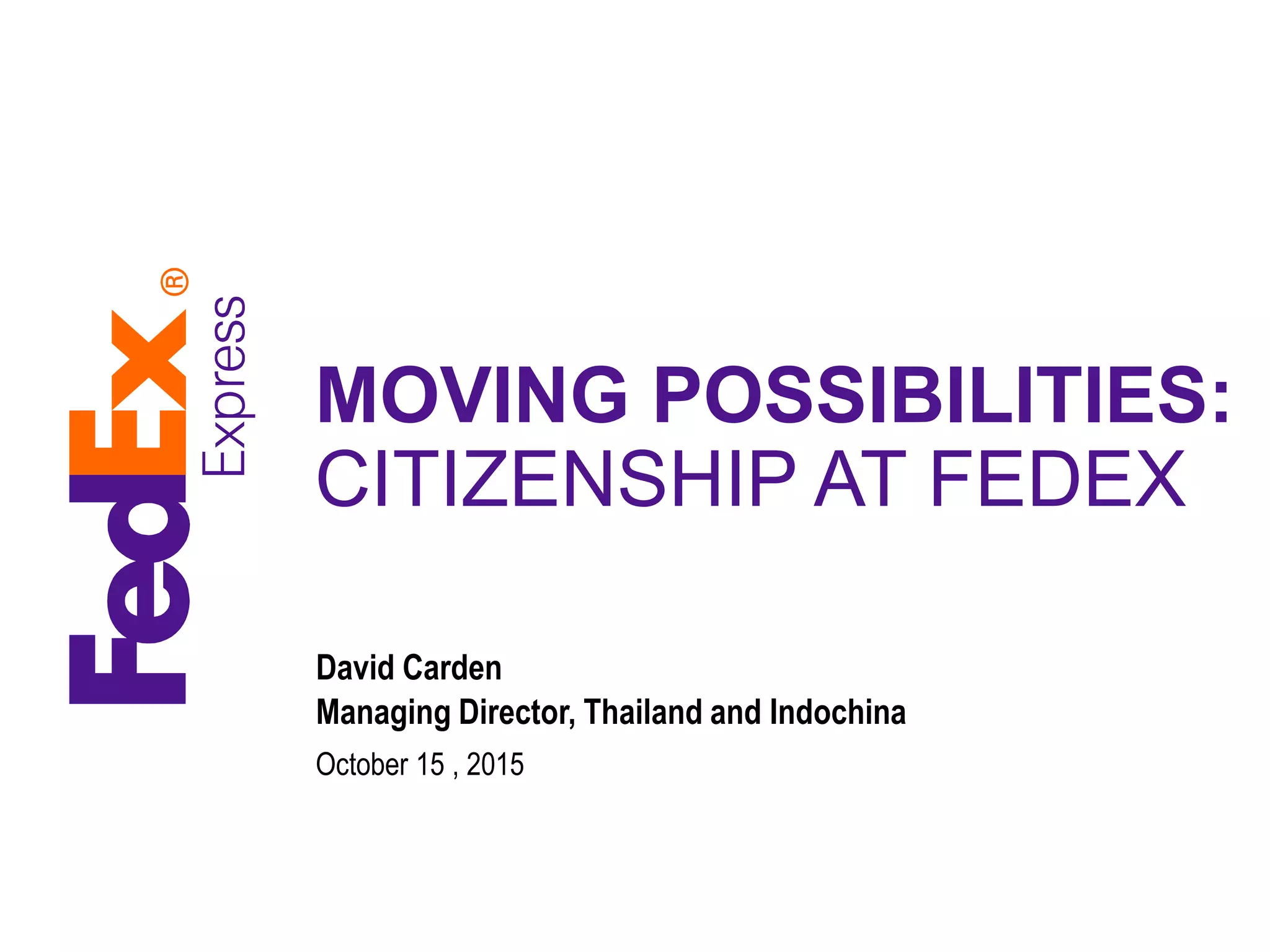 FedEx Citizenship and Social Responsibility Goals | PDF