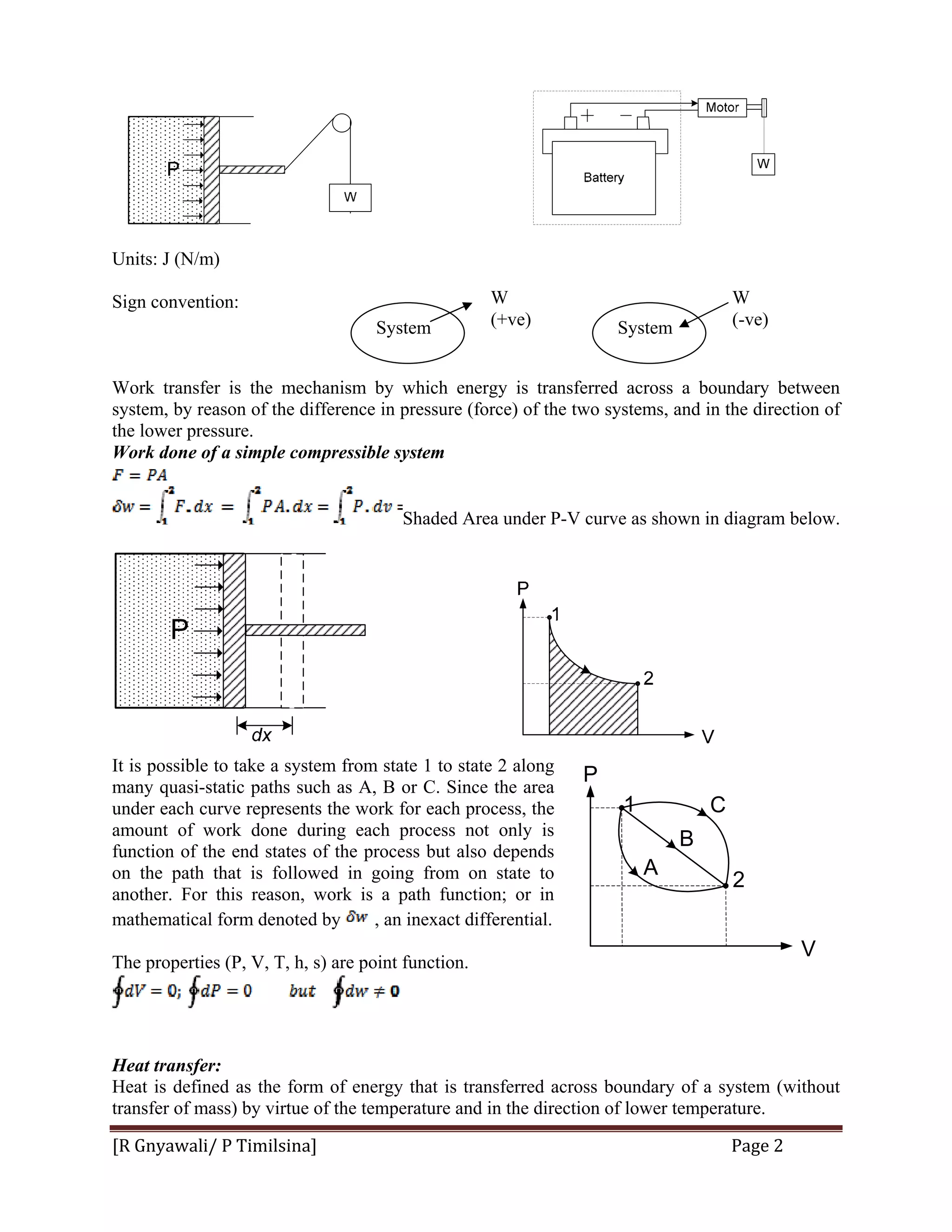 Thermodynamics chapter:3 Heat and Work | PDF