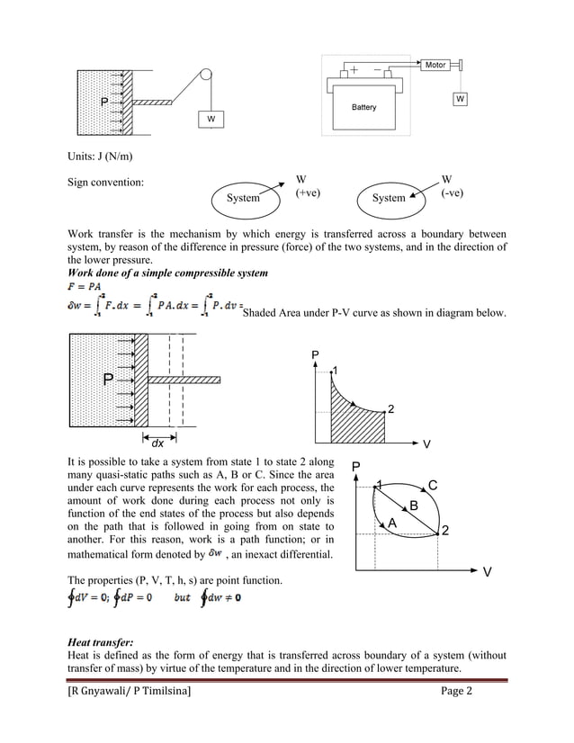 Thermodynamics chapter:3 Heat and Work | PDF