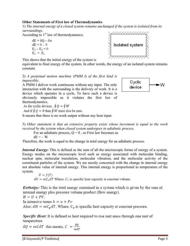 Thermodynamics note chapter:4 First law of Thermodynamics | PDF