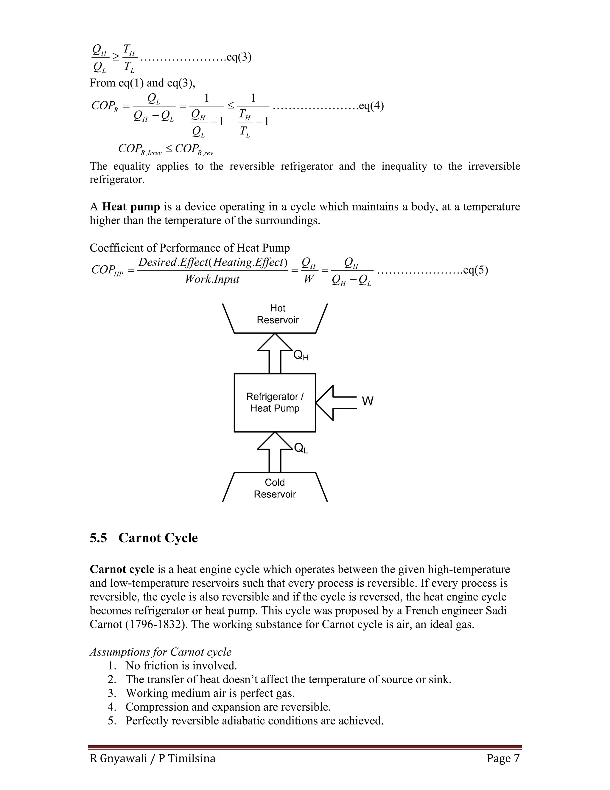 Thermodynamics note chapter:5 second law of thermodynamics | PDF