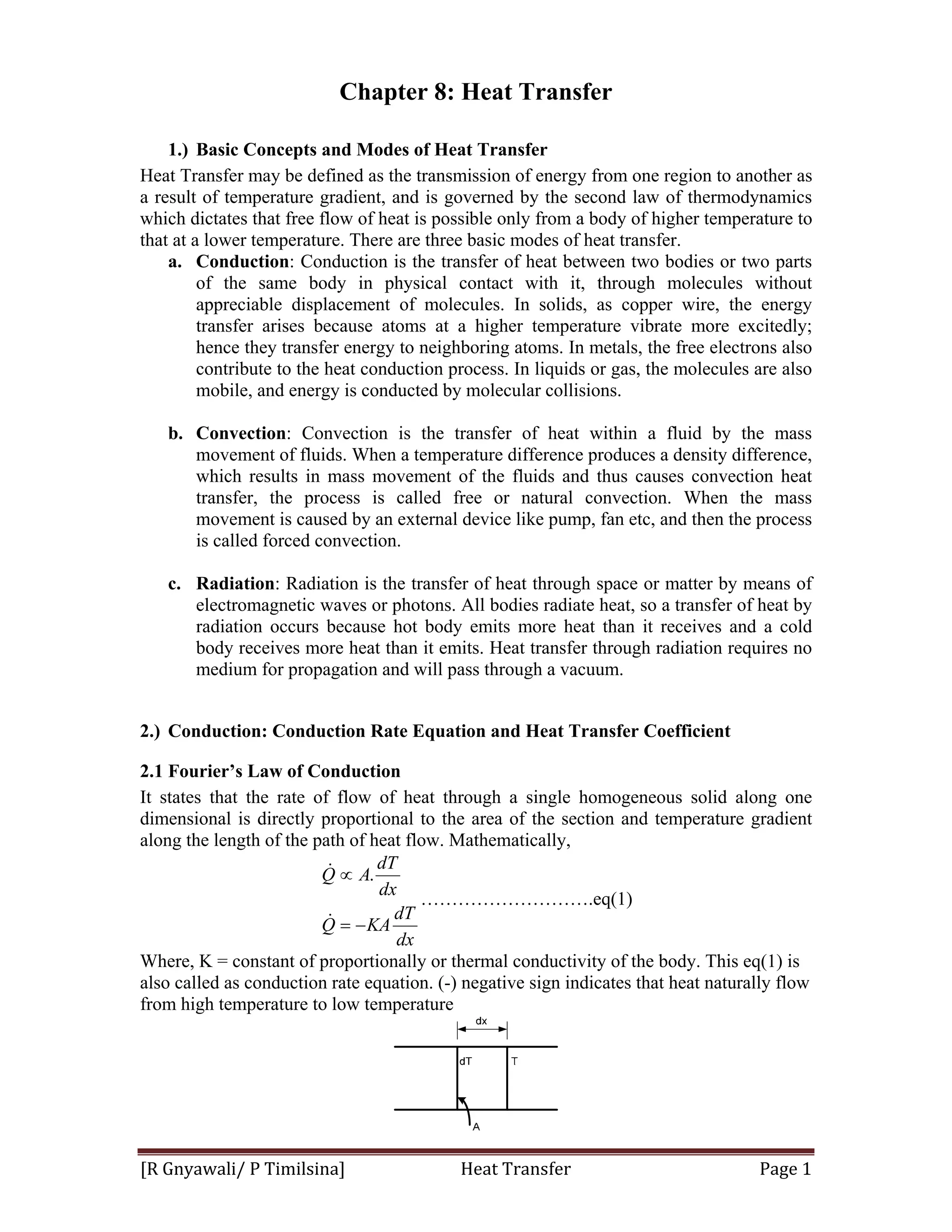 Thermodynamics chapter:8 Heat Transfer | PDF