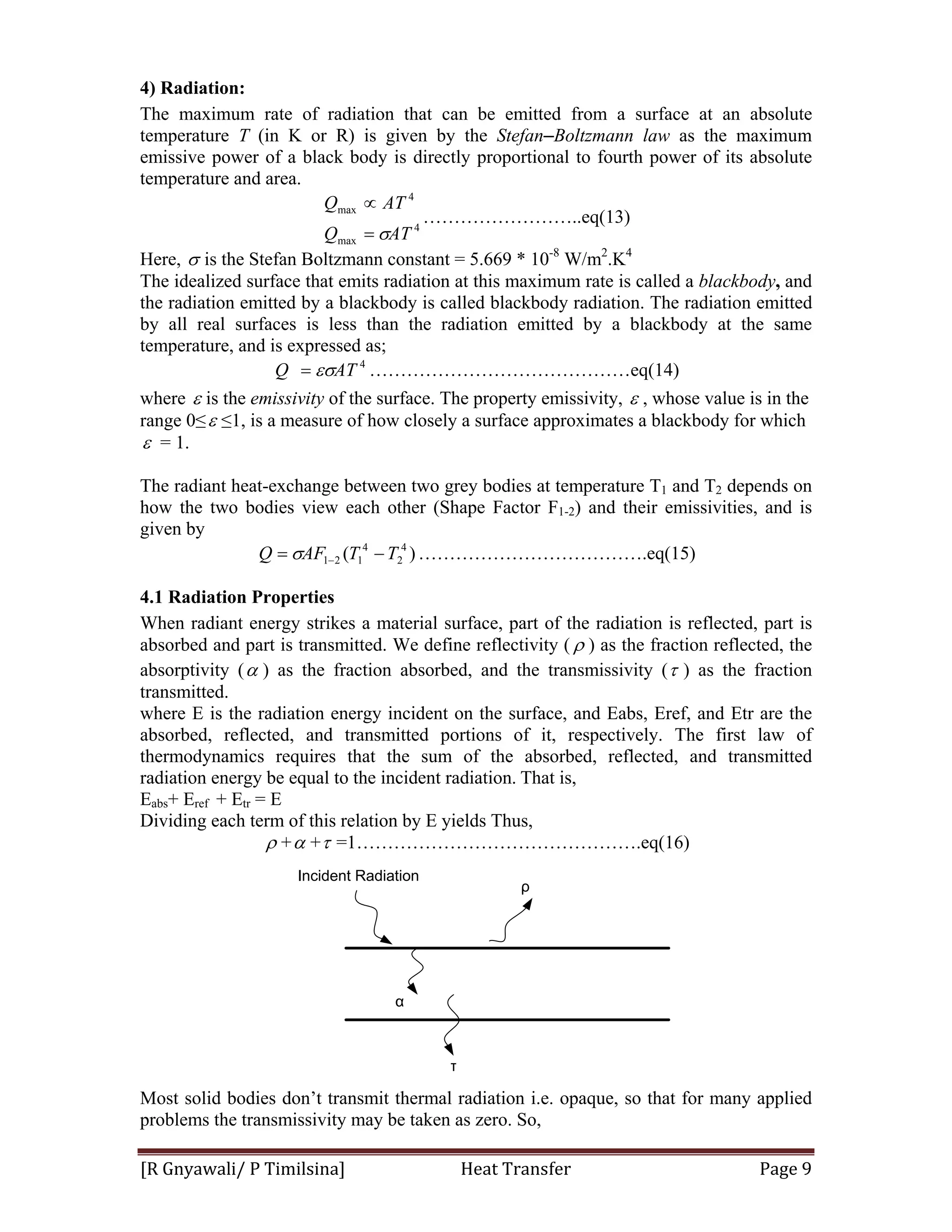 Thermodynamics chapter:8 Heat Transfer | PDF