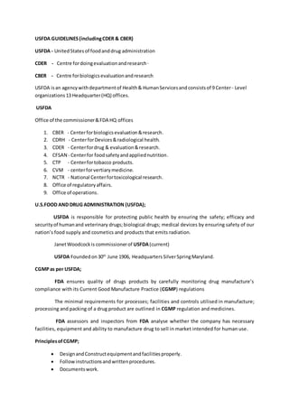 cGMP AS PER USFDA | DOCX