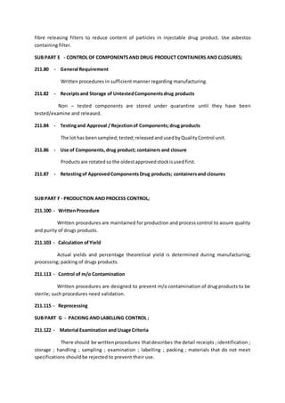 cGMP AS PER USFDA | DOCX