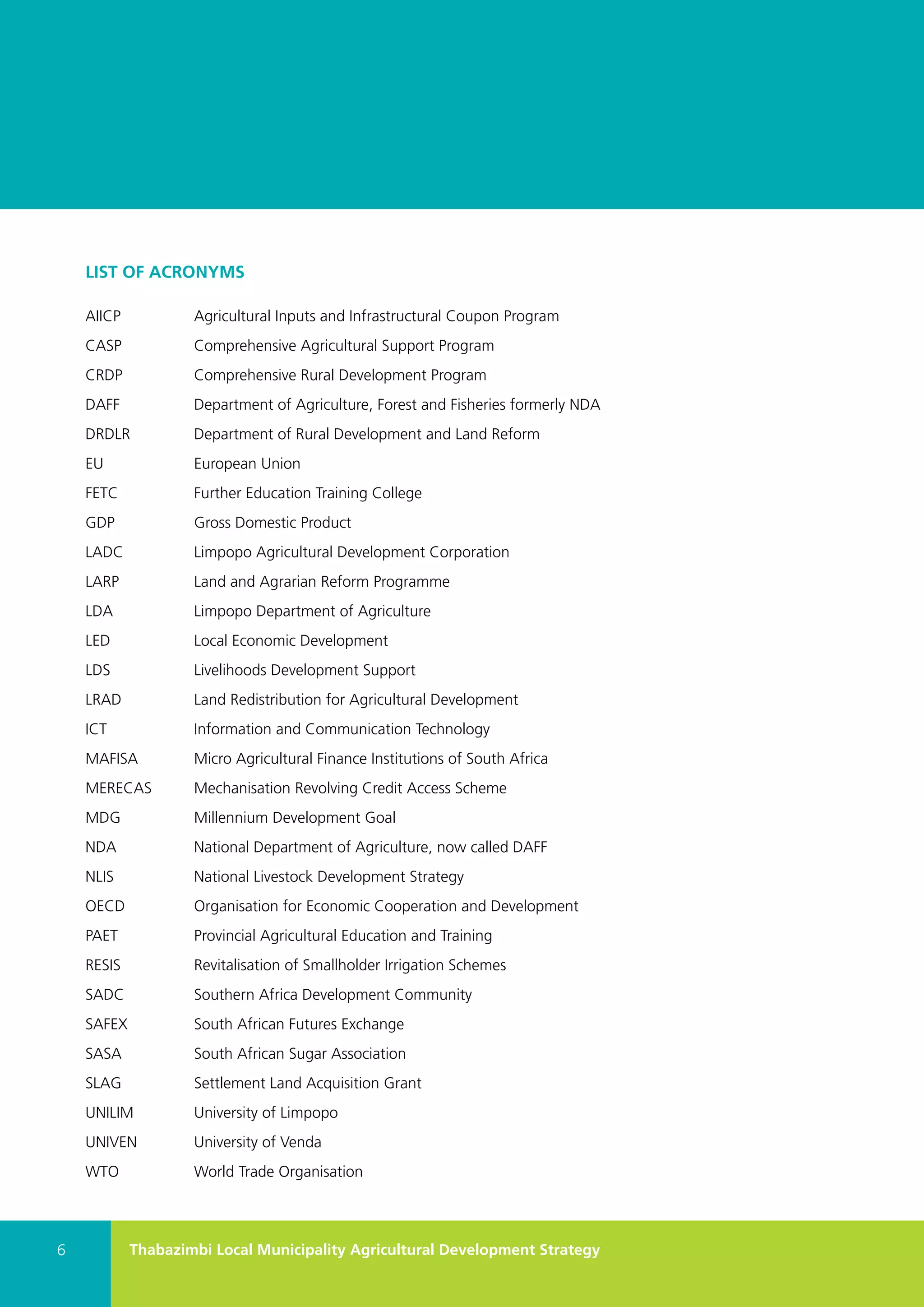 Thabazimbi agricultural strategy | PDF