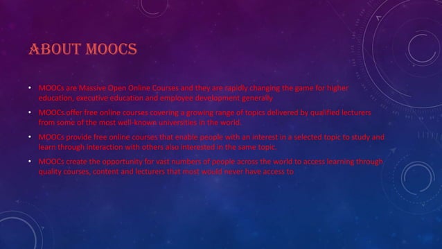 MOOCS PRESENTATION | PPT