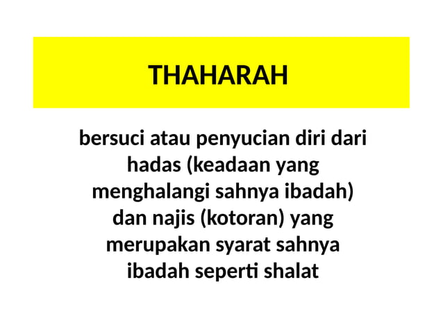 THAHARAH PPTX.dalam rangka pesantren ramadhan pada madrasah | PPTX