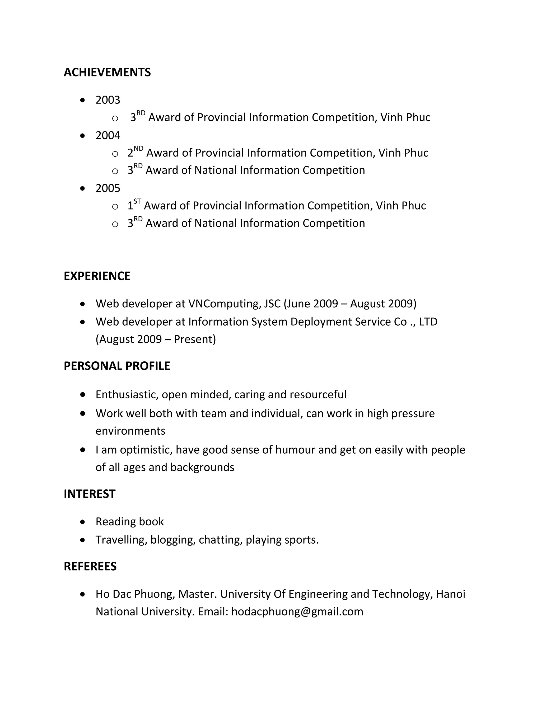 Thai.curriculum vitae | PDF