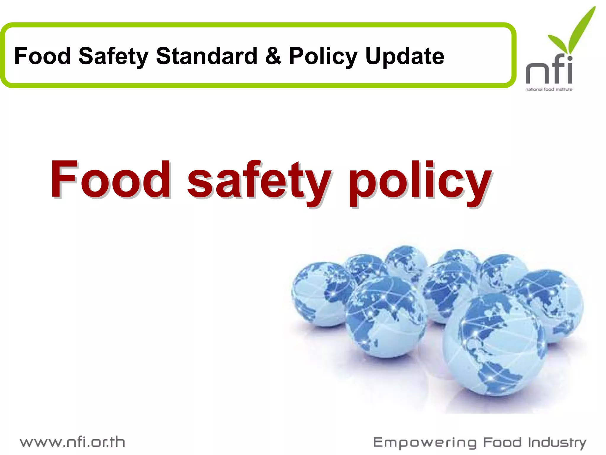 Thai Food Safety Standard Policy | PPT