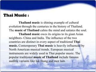 Thailand (Arts & Music) | PPTX