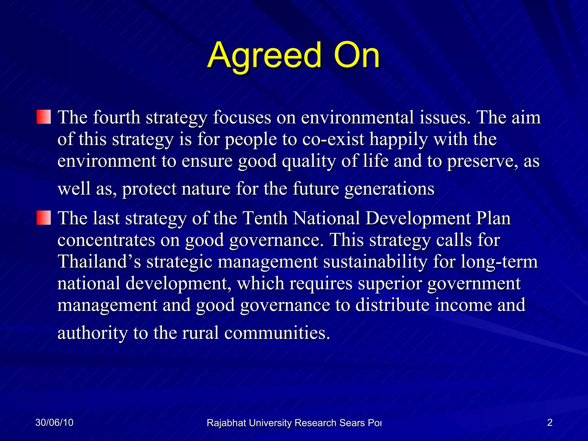 Thailand 10th national development plan future why | PPT | Business ...