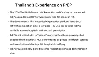 Thailand experiences on PrEP and HIV self-testing | PPTX