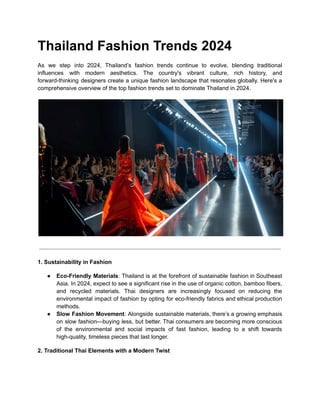 Thailand Fashion Week Award Calendar 2024 | PDF