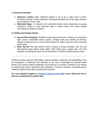 Thailand Fashion Week Award Calendar 2024 | PDF