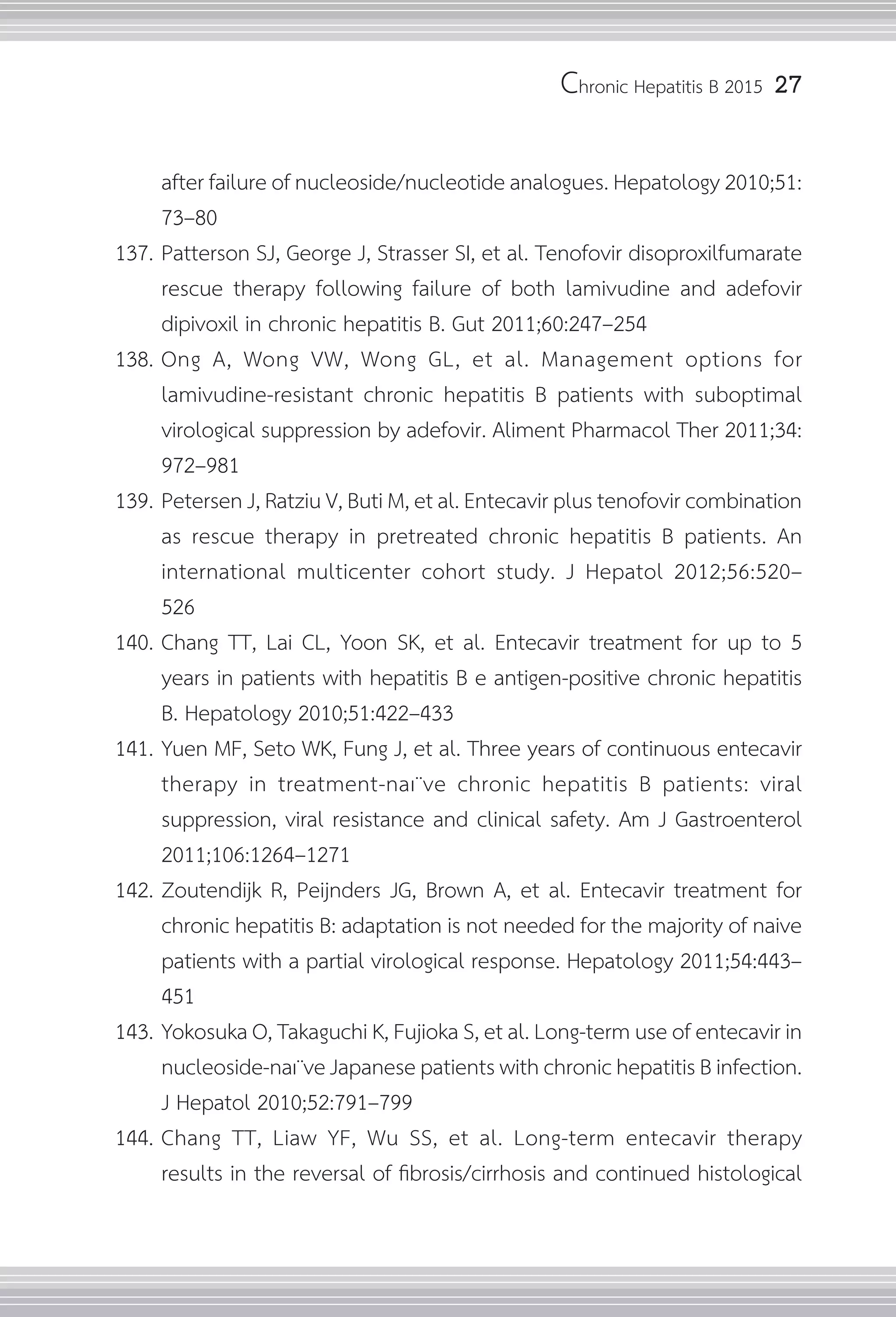 Thailand guideline for management of chb and chc 2015 | PDF
