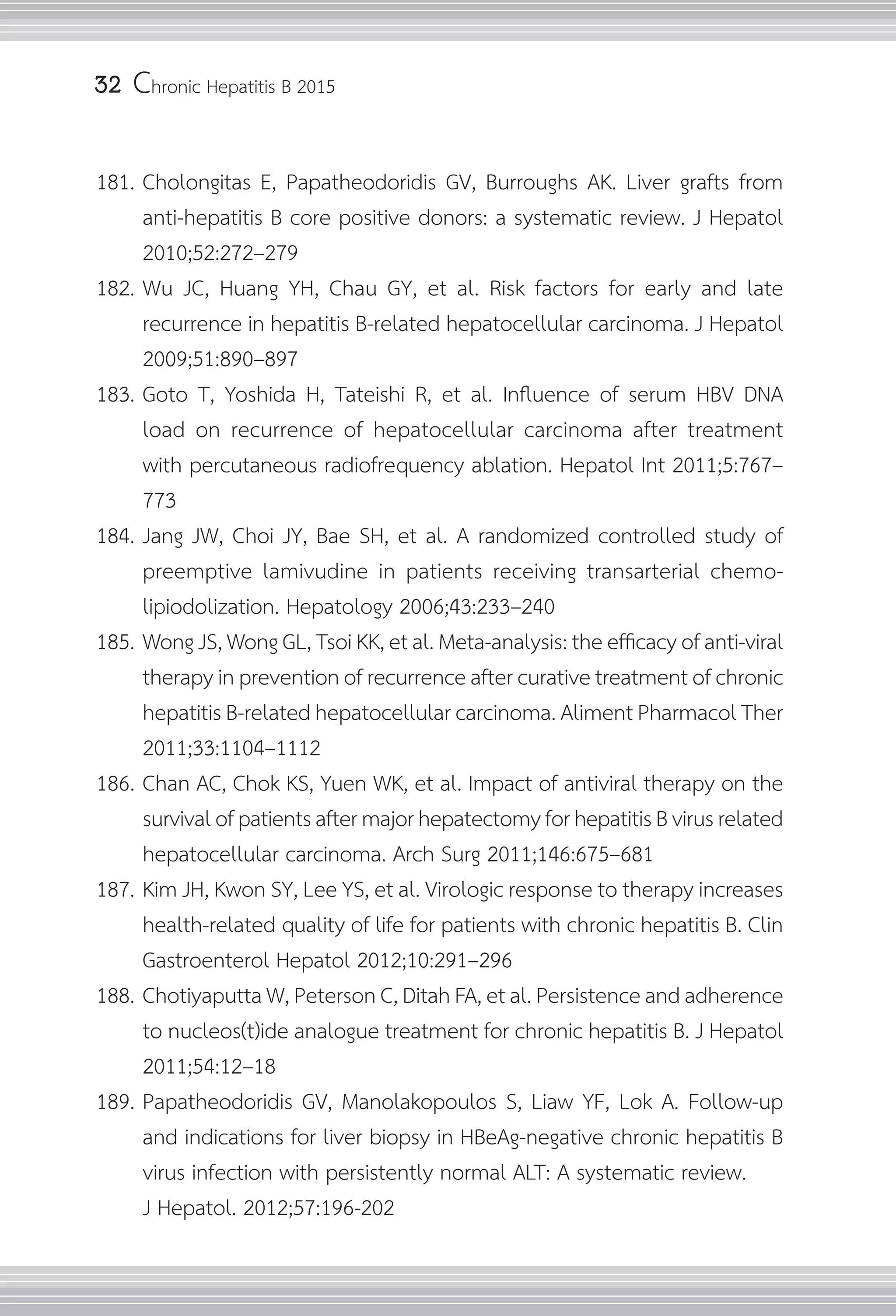Thailand guideline for management of chb and chc 2015 | PDF