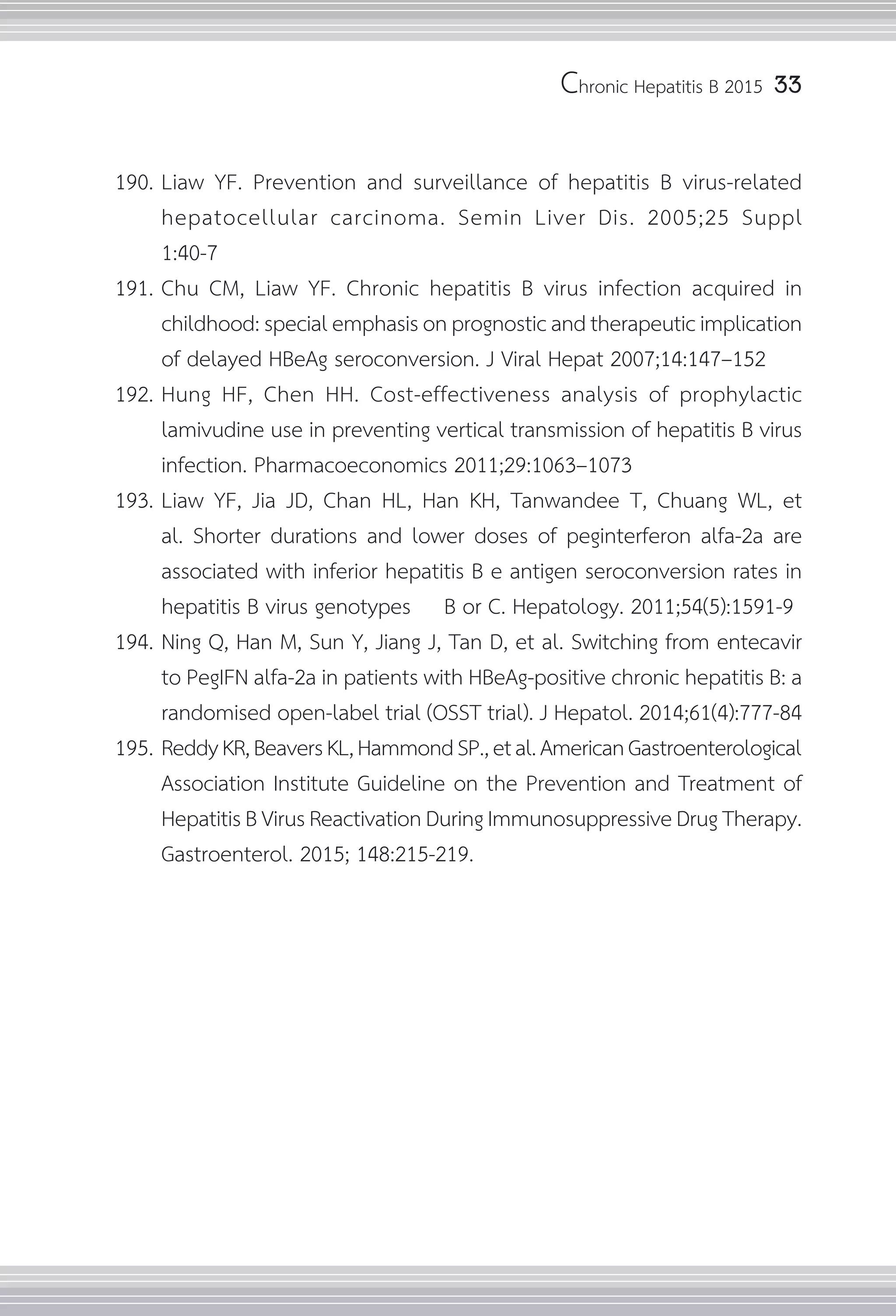 Thailand guideline for management of chb and chc 2015 | PDF