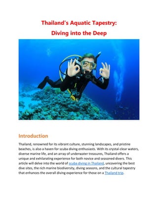 Thailand’s Aquatic Tapestry: Diving into the Deep | PDF | Scuba Diving ...
